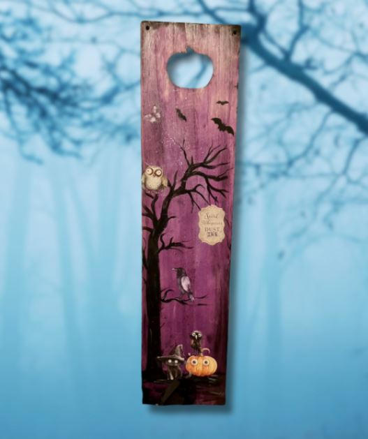 Haunted Tree Halloween Board with Stencils & Glitter 🎃🖤 - Essential Stencil