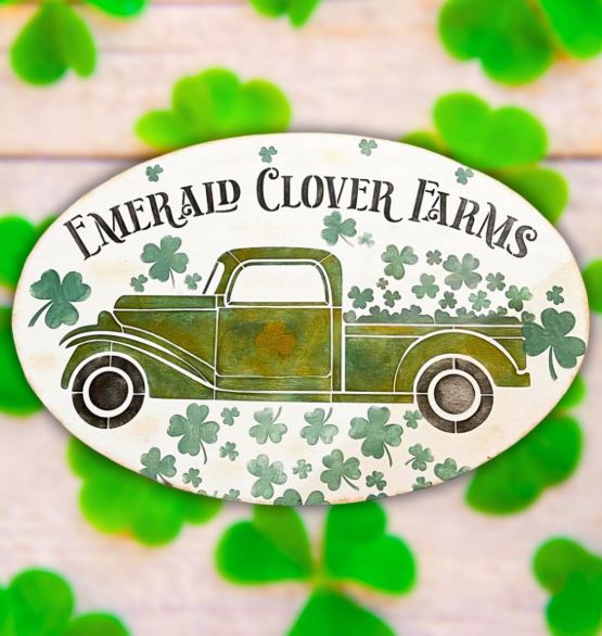 🍀 Lucky Layers & Clover Fields: Emerald Clover Farms Truck Sign ...