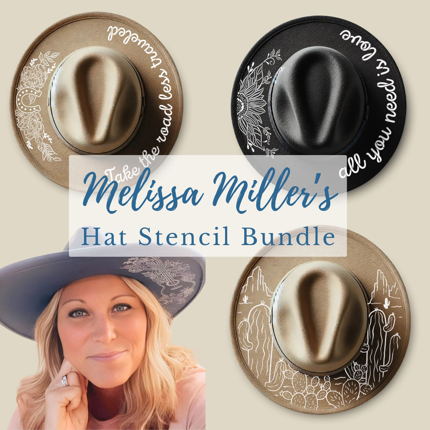 Melissa Miller's Hat Stencil Collection - Essential Stencil