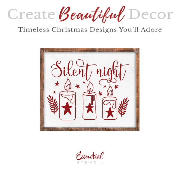 Silent Night Sign Stencil - Essential Stencil