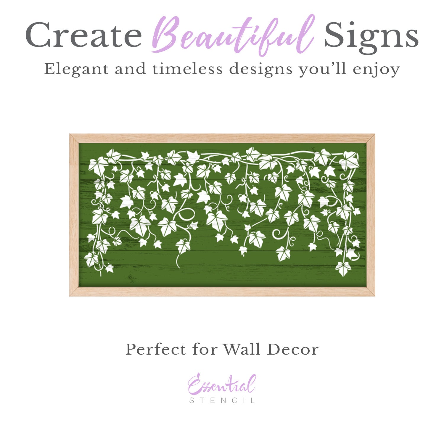 Ivy Vine 16x8 Reusable Sign Stencil| Spring Collection - Essential Stencil