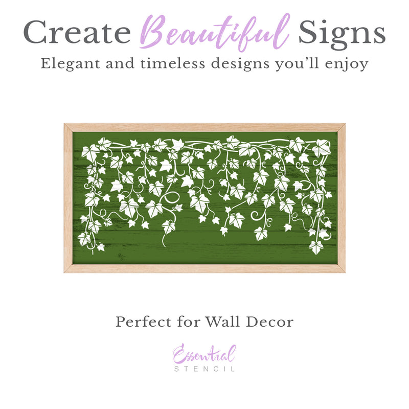 Ivy Vine 16x8 Reusable Sign Stencil| Spring Collection - Essential Stencil