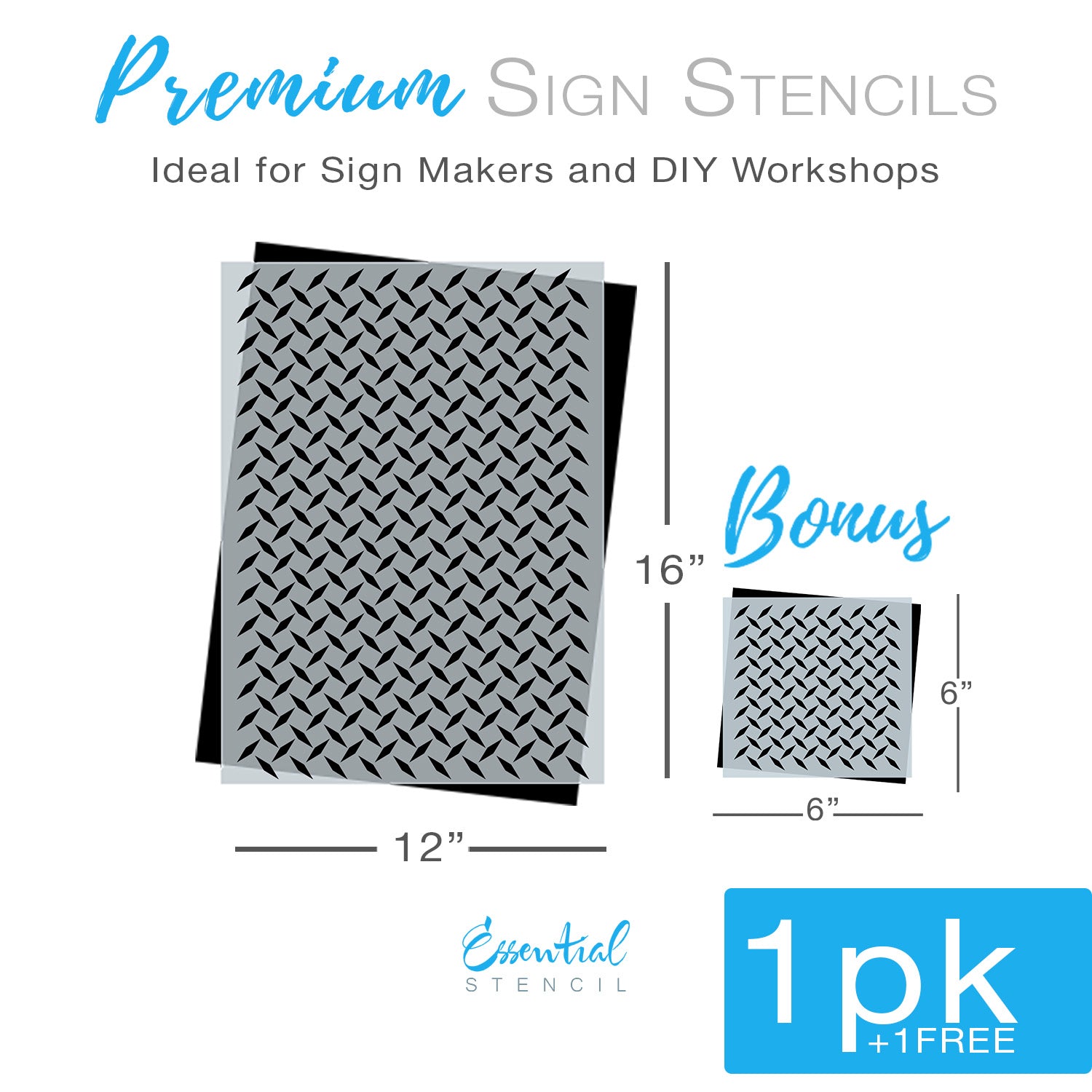 Diamond Plate Pattern Stencil + Bonus - Essential Stencil