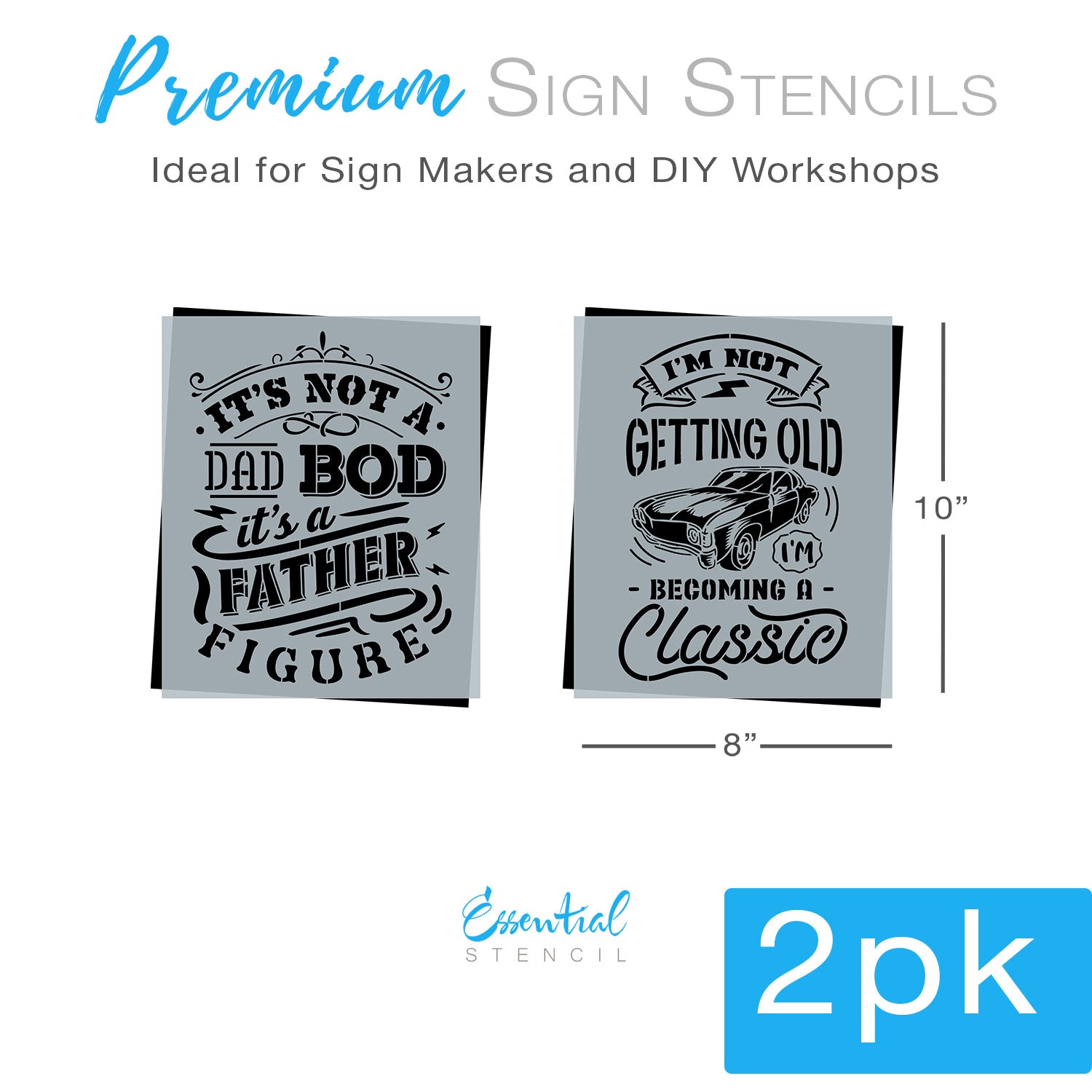 Reusable Fisherman Stencil Set | 2pk - Essential Stencil