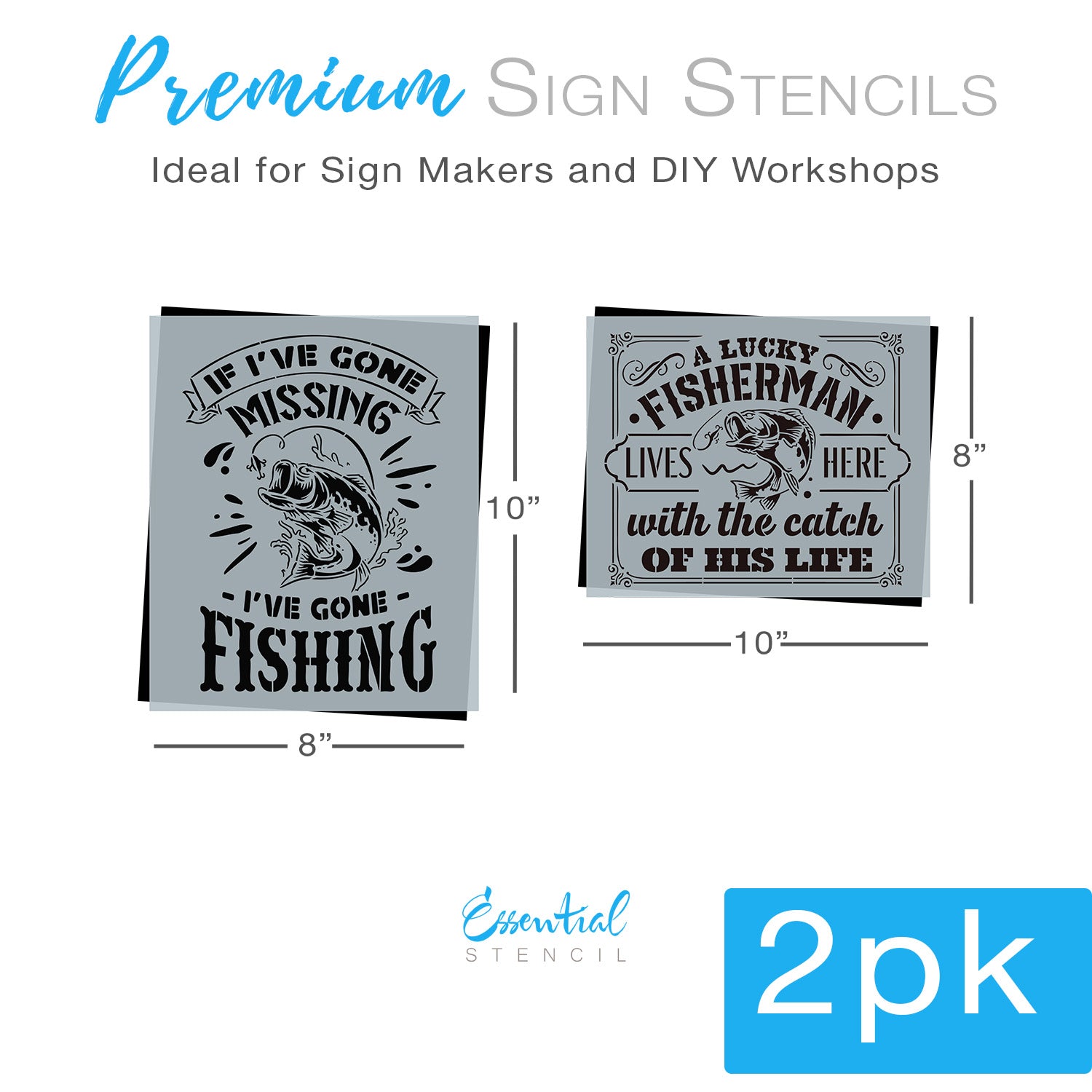 Reusable Fisherman Stencil Set | 2pk - Essential Stencil