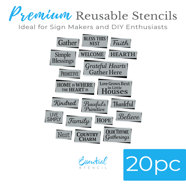 1 in Primitive Words Stencil Set - Essential Stencil