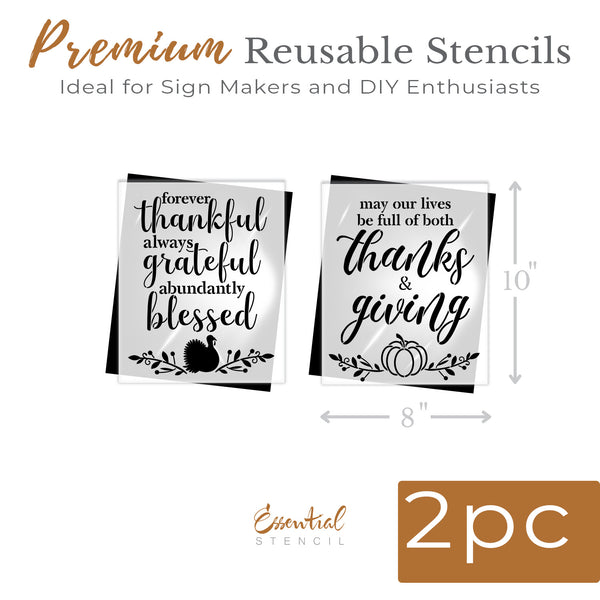 Abundantly Blessed Reusable Stencil Set (2pk) - Essential Stencil
