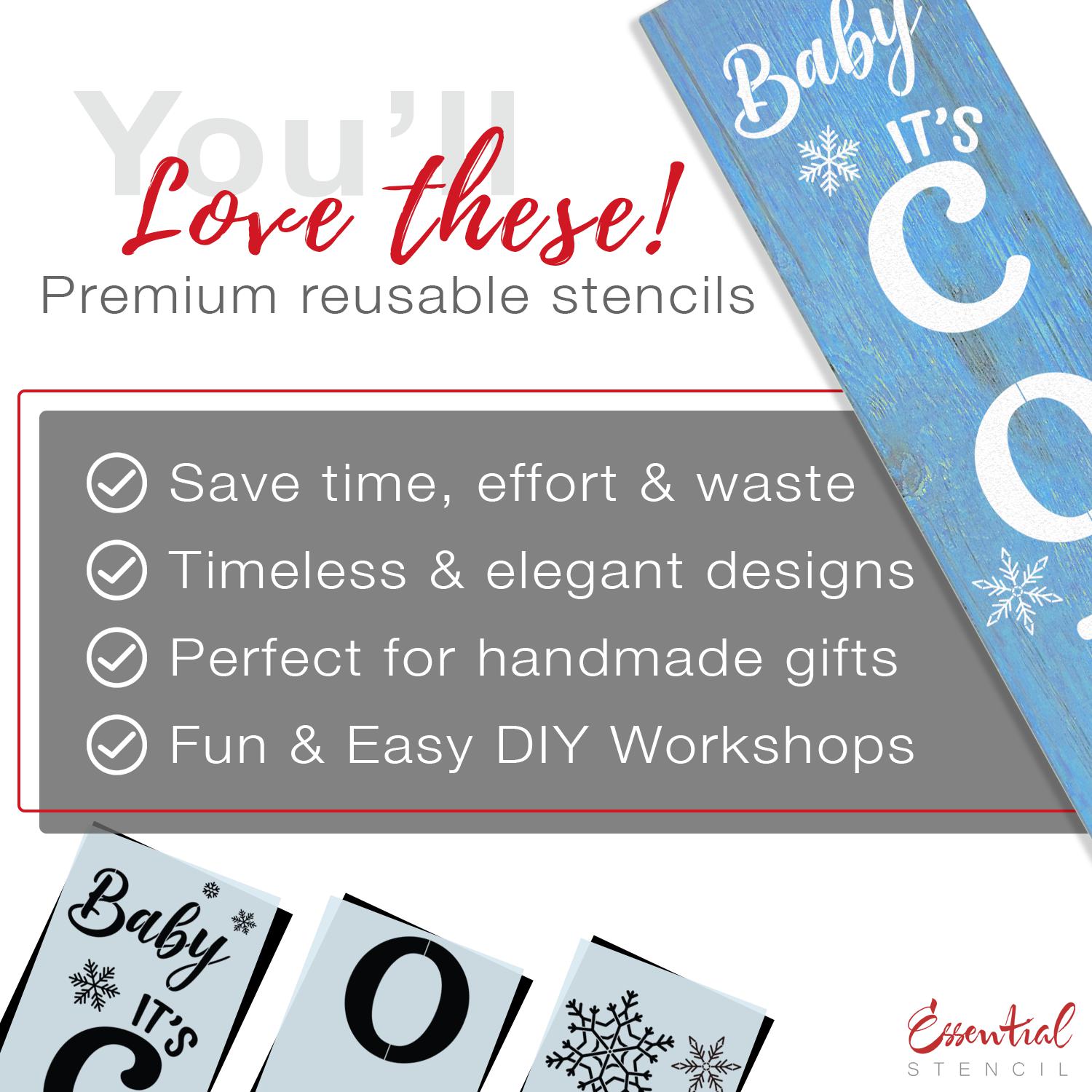 Reusable Baby It's Cold Outside 4ft Vertical Stencil | DIY Porch Sign ...