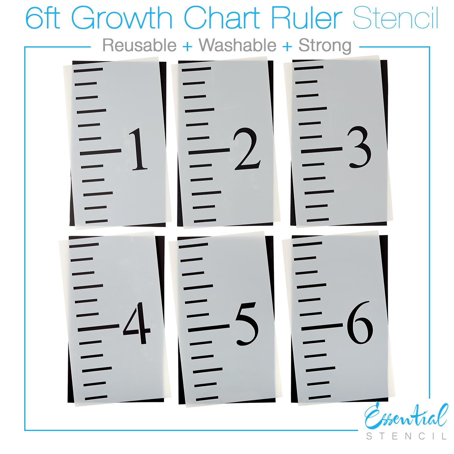 Reusable Growth Chart Ruler Stencil (6 foot template) - Essential Stencil