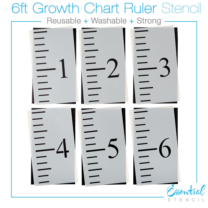 Reusable Growth Chart Ruler Stencil (6 foot template) - Essential Stencil