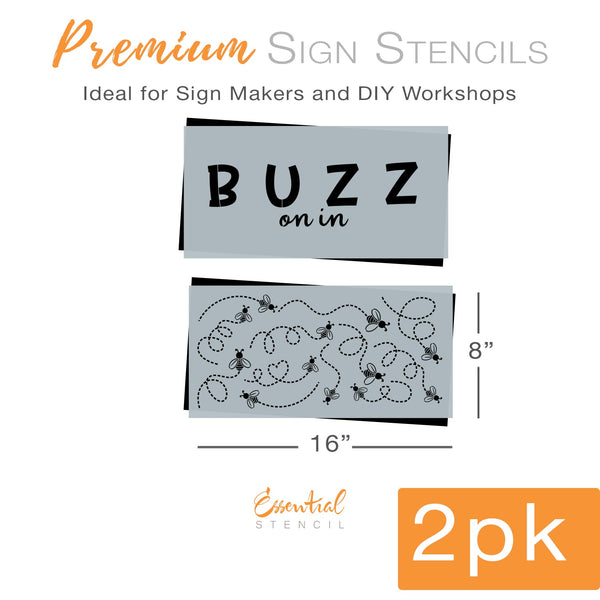 Buzz on in Stencil Set (2 Pack) | Spring Collection - Essential Stencil