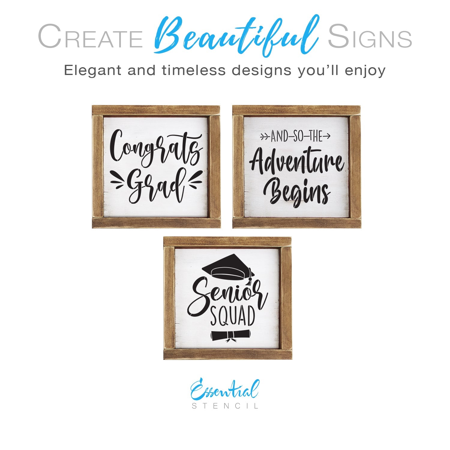 Reusable Stencil Signs | Congrats Grad Stencil Set (3 Pack) - Essential ...