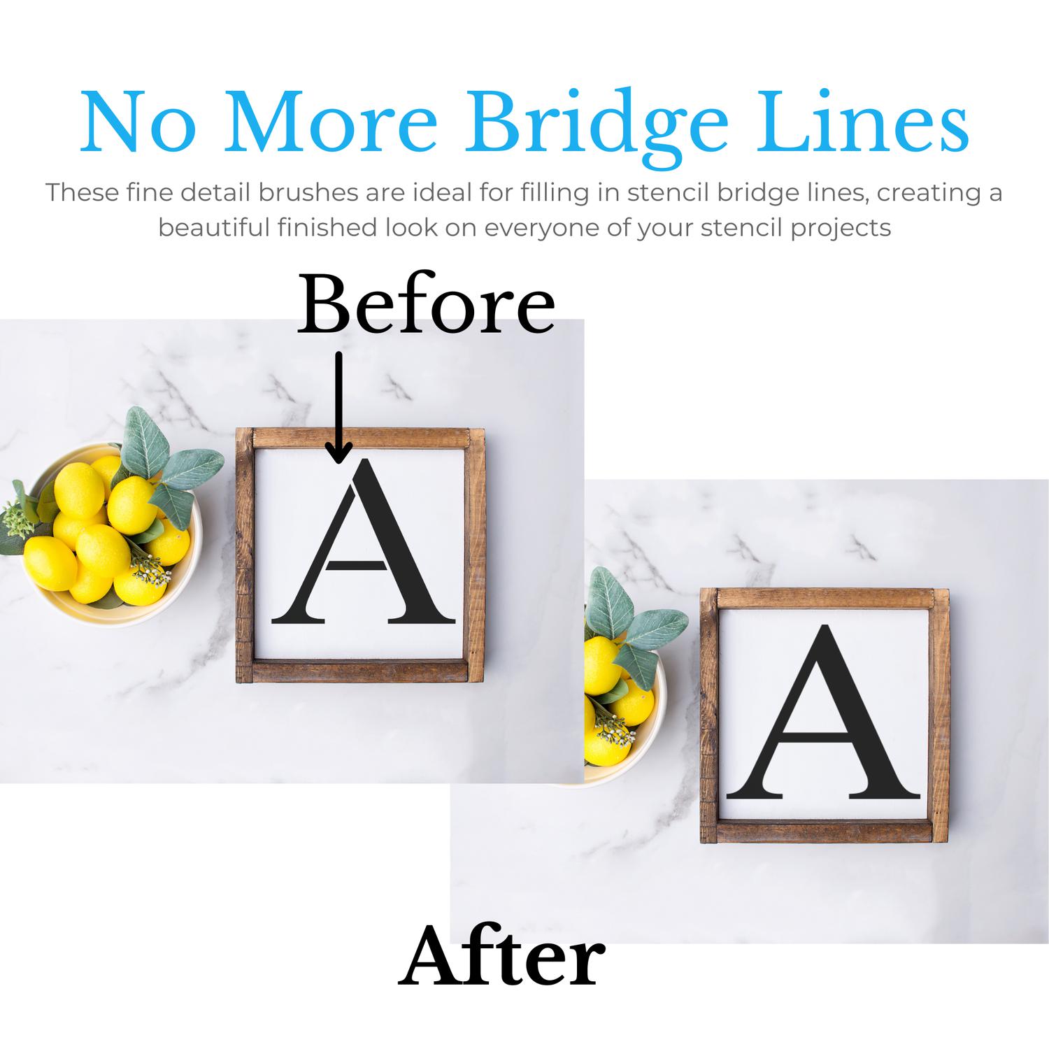 Stencil Bridge Brush Set | Synthetic Bristles + Natural Wood Handle ...