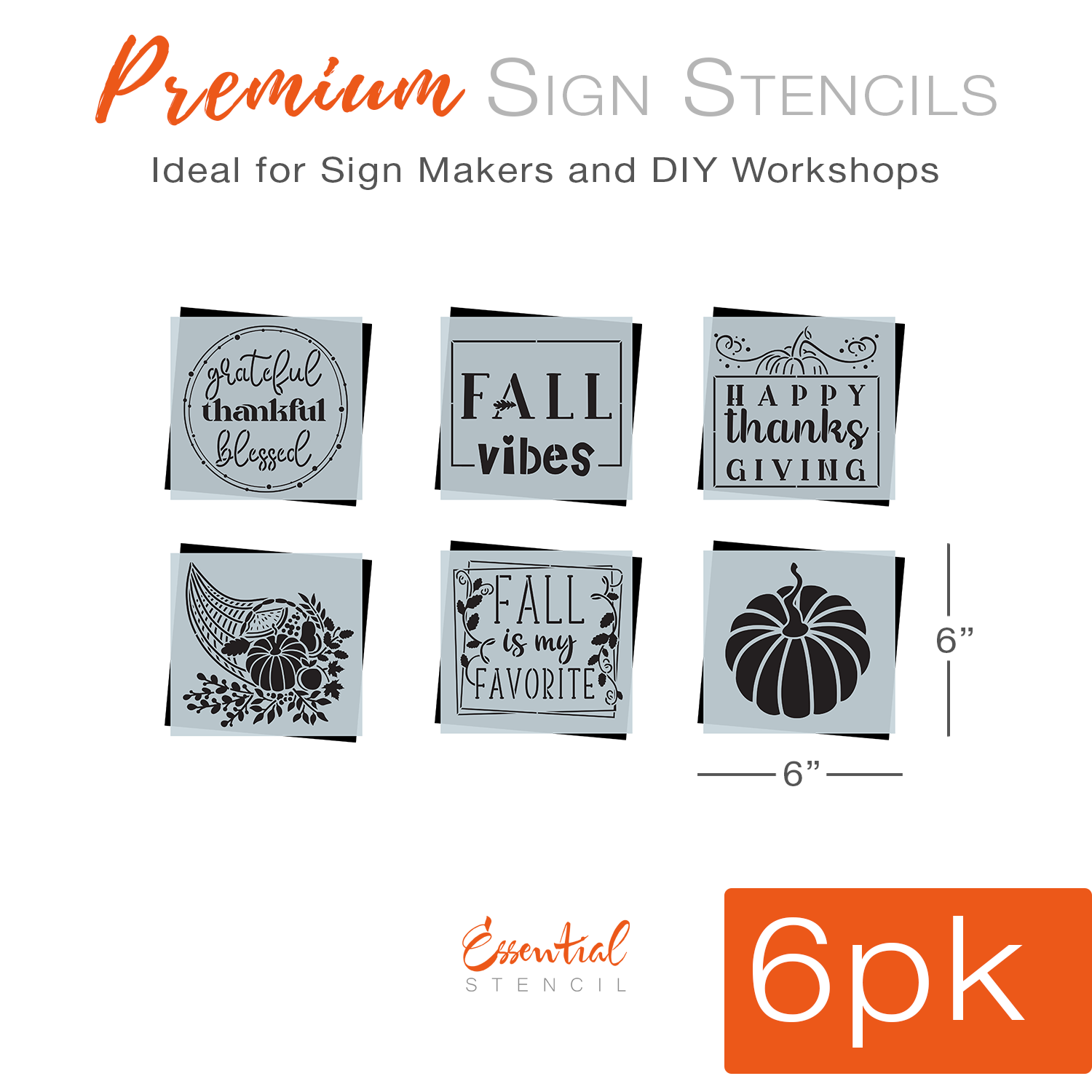 Reusable Fall Vibes Sign Stencils (6 Pack) | DIY Fall Home Decor ...