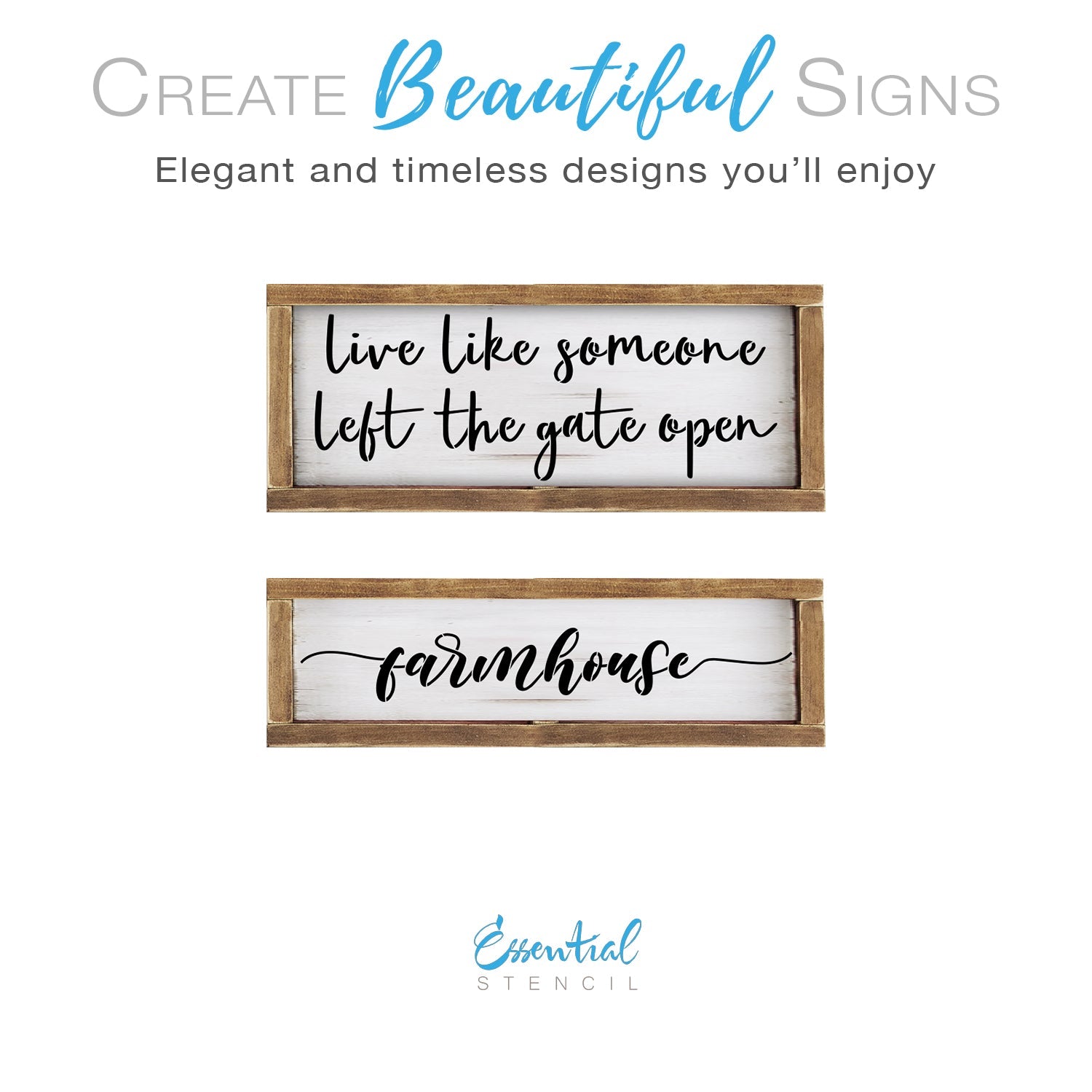 Reusable "Left the Gate Open" Stencil Set (2 Pack) - Essential Stencil