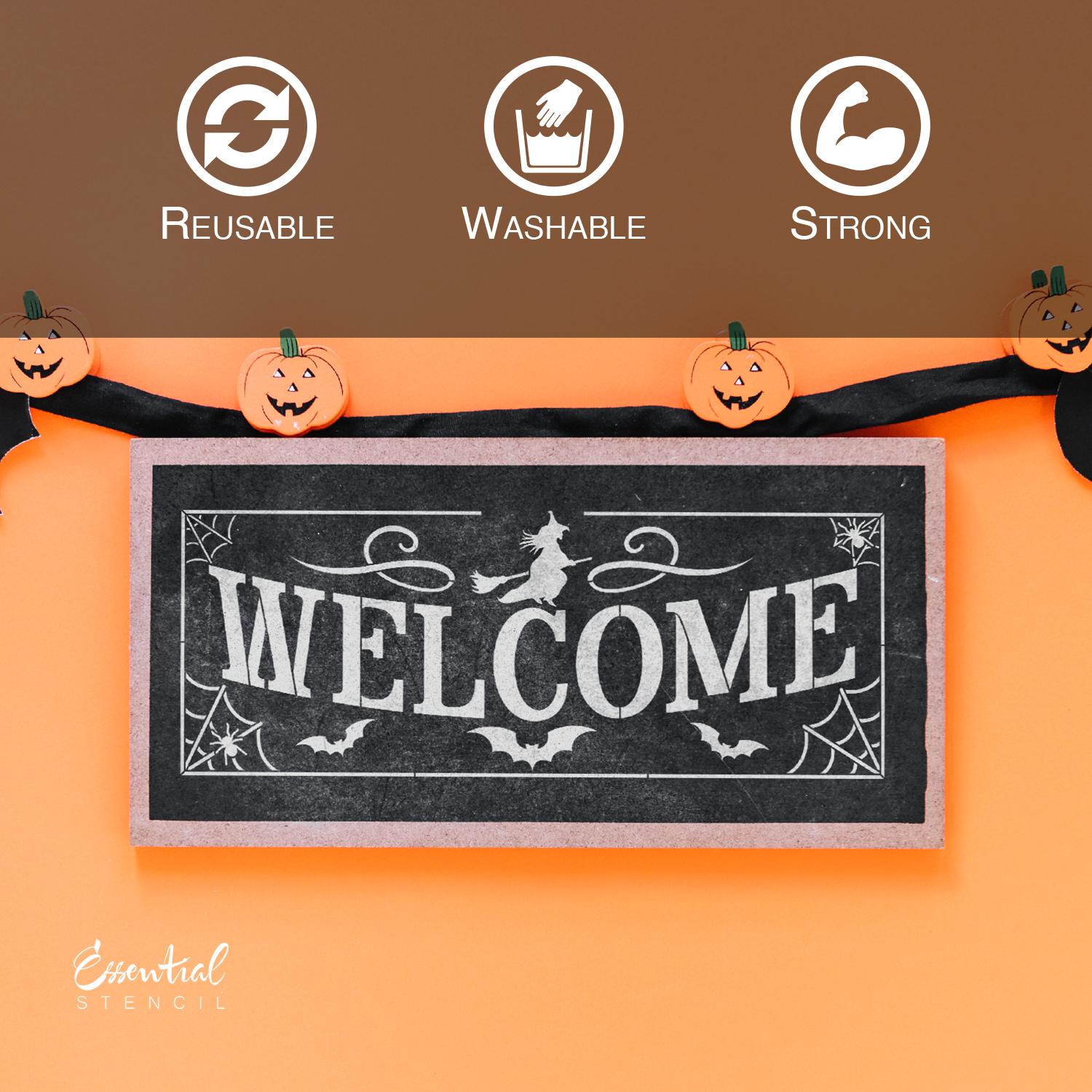 Reusable Welcome Halloween Sign Stencils (3 Pack) | DIY Fall Decor ...
